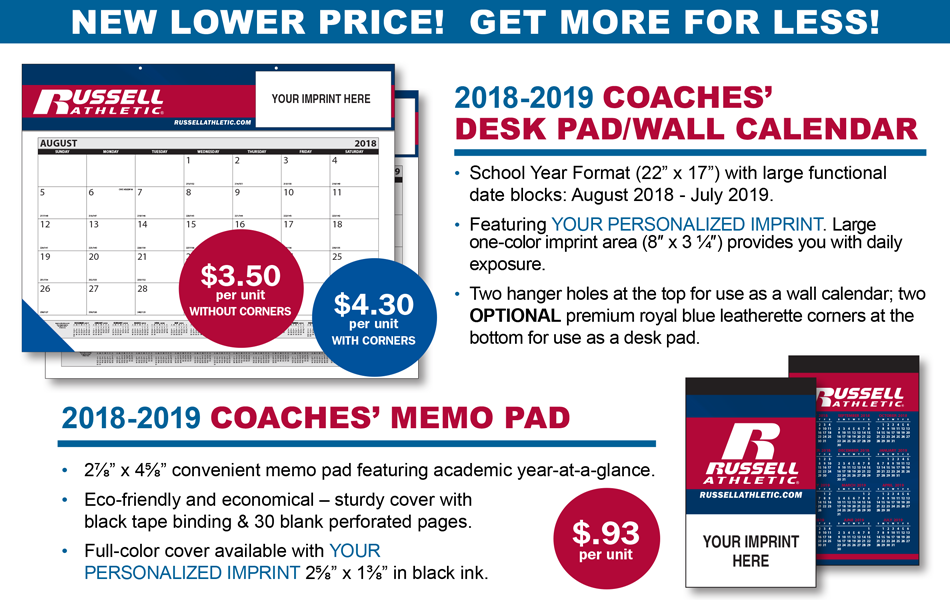 Russell Athletics Calendar Offering